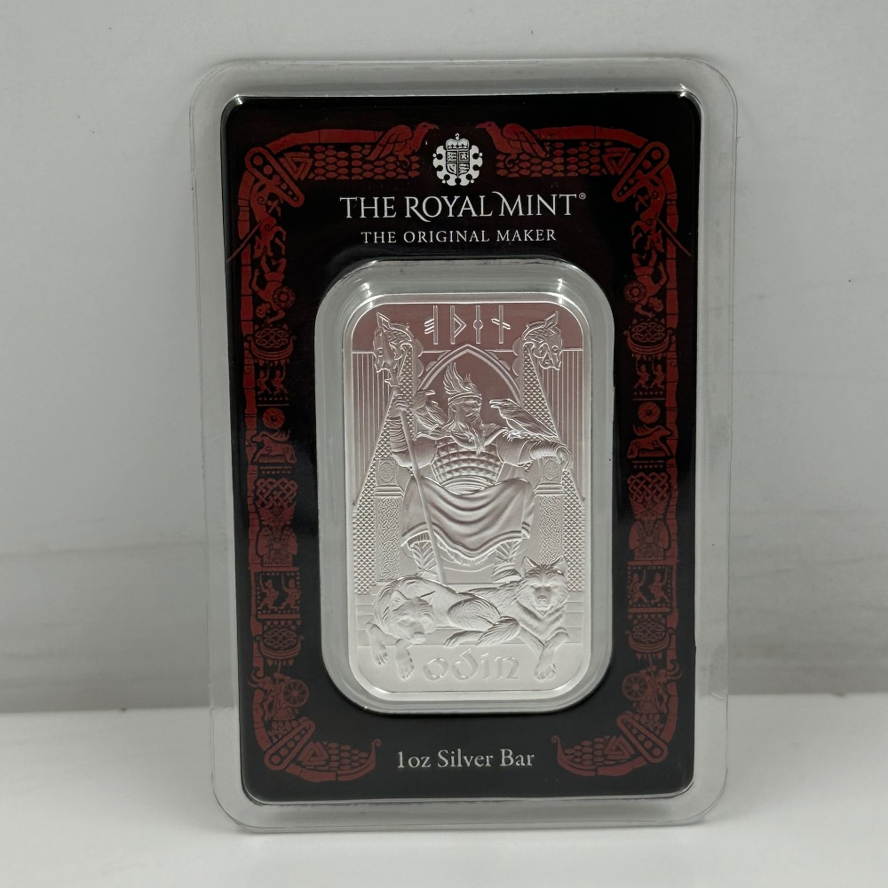 Used THE ROYAL MINT 1OZ SILVER BAR ODIN NORSE GOD COLLECTION. - Own4Less